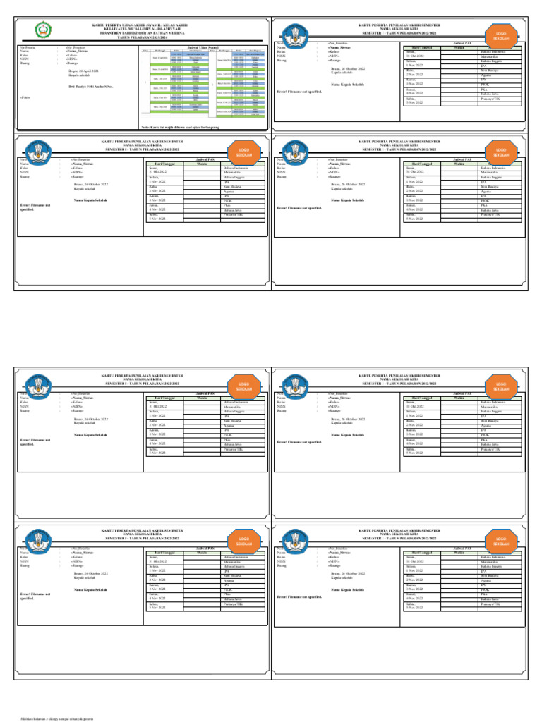 Master Kartu Peserta | PDF
