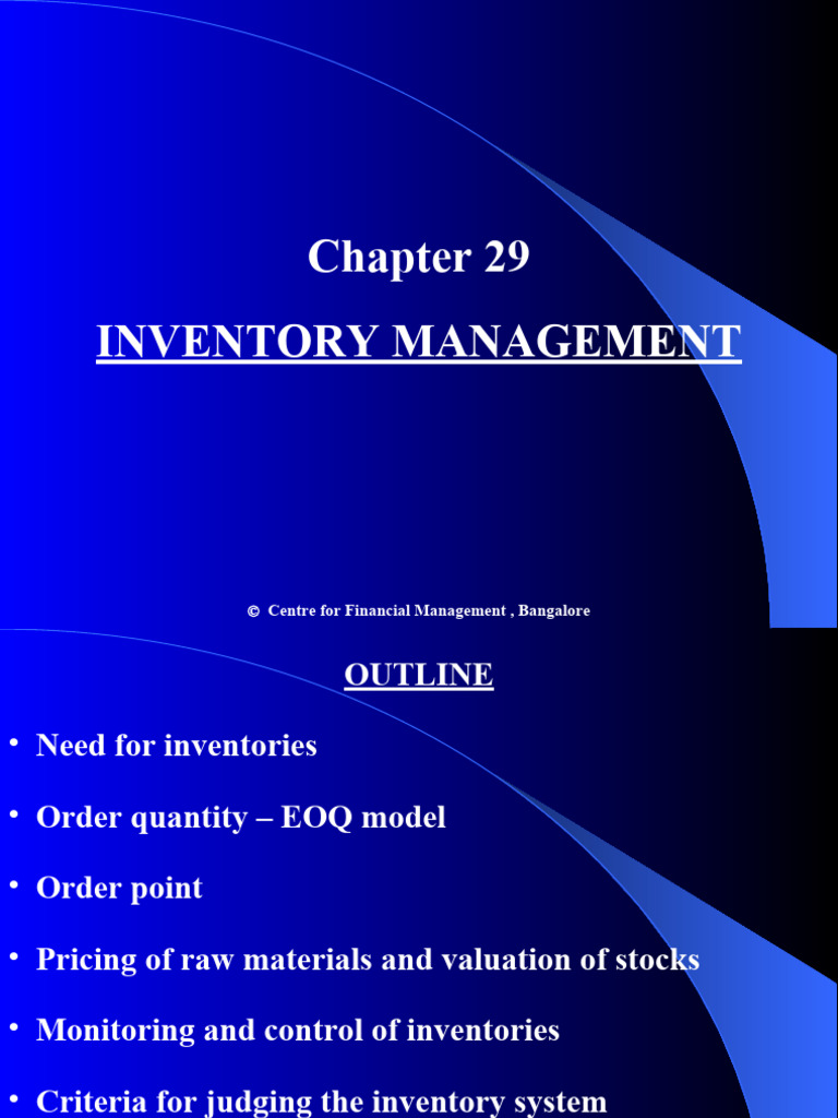 Chapter29 Inventory Management | PDF | Inventory | Lean Manufacturing
