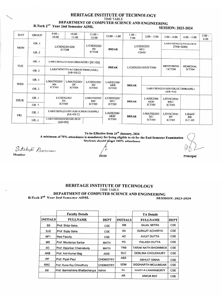 B.Tech CSE (AIML) 2nd Year 2nd Sem 2023-24 | PDF B.Tech CSE (AIML) 2nd Year 2nd Sem 2023-24 | PDF