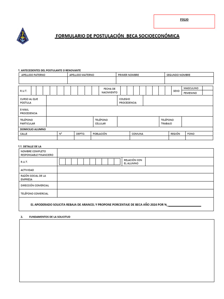 FORMULARIO-BECAS-SOCIOECONOMICAS-ISM-2024 | Descargar gratis PDF | Distonia | Jubilación