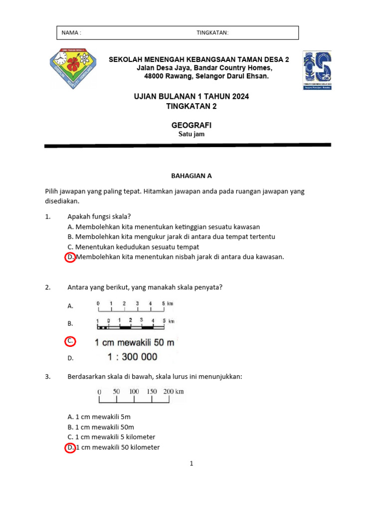 SOALAN GEO F2 Skema | PDF