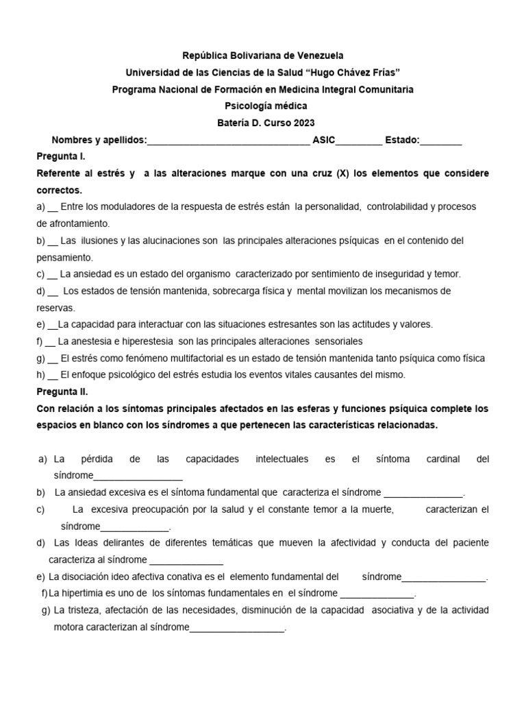 ExOrd Psicología | PDF | Psicoterapia | Estrés (biología)