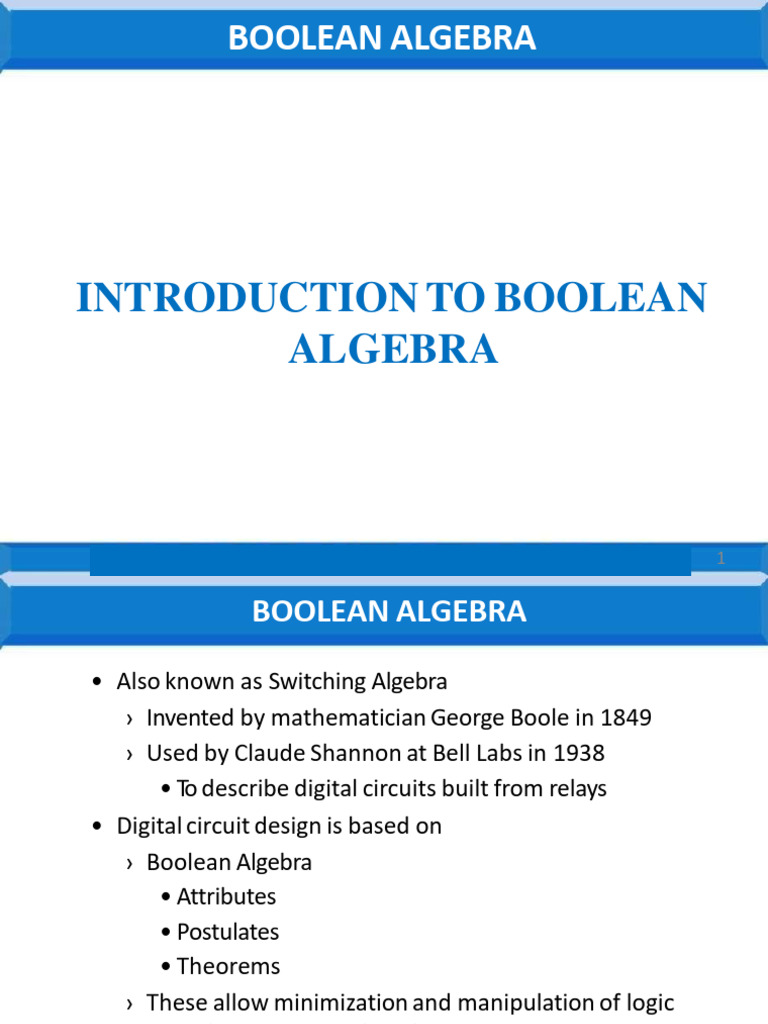 Boolean Algebra - PRP - Electronics | PDF | Boolean Algebra | Teaching Mathematics