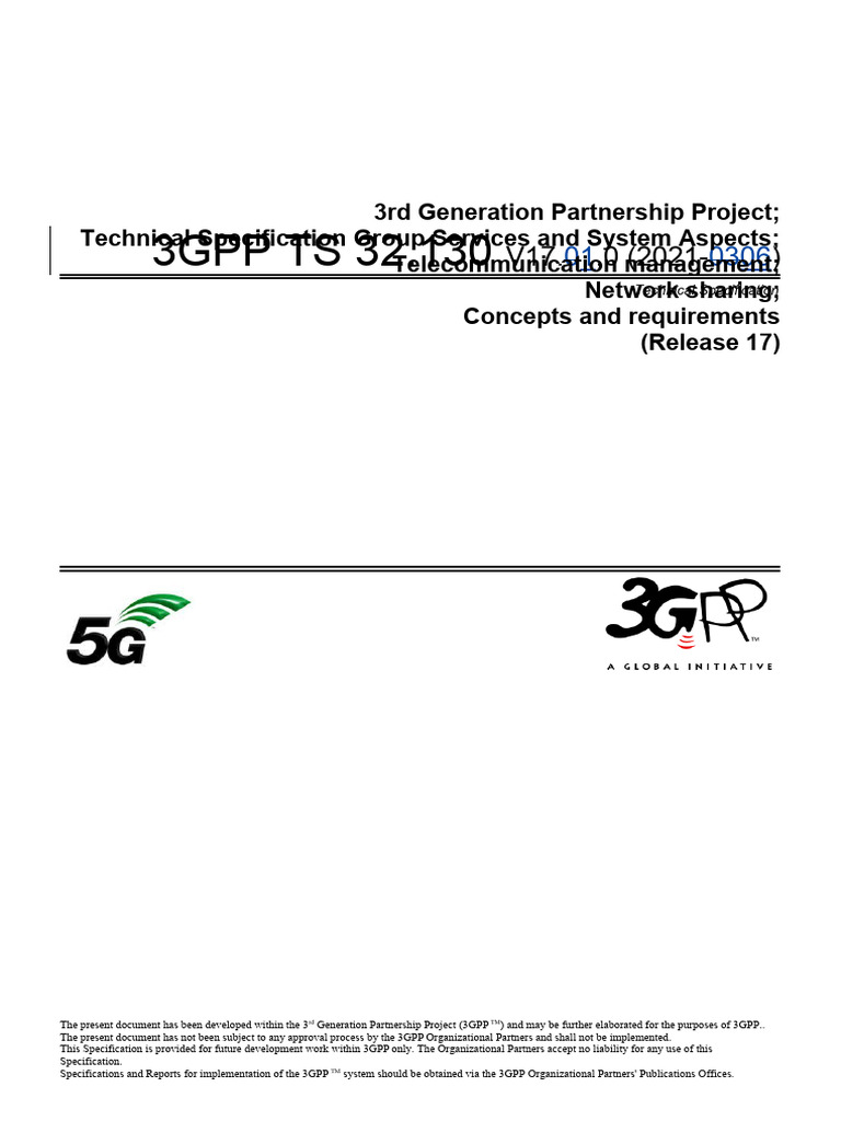 3GPP TS 32.130 | PDF | 3 Gpp | Quality Of Service