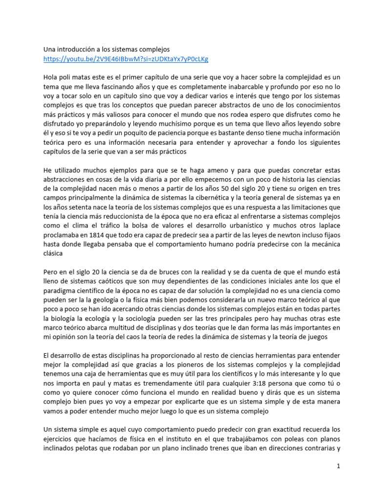 Una Introducción Sistemas Complejos | Descargar gratis PDF | Teoría | Complejidad