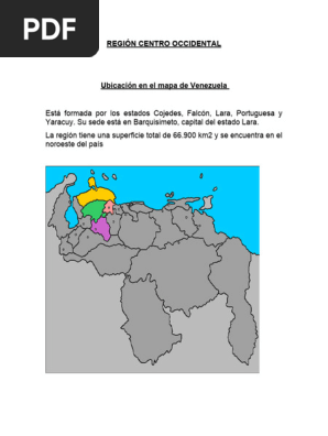 Mapa De Los Estados De La Región Occidental