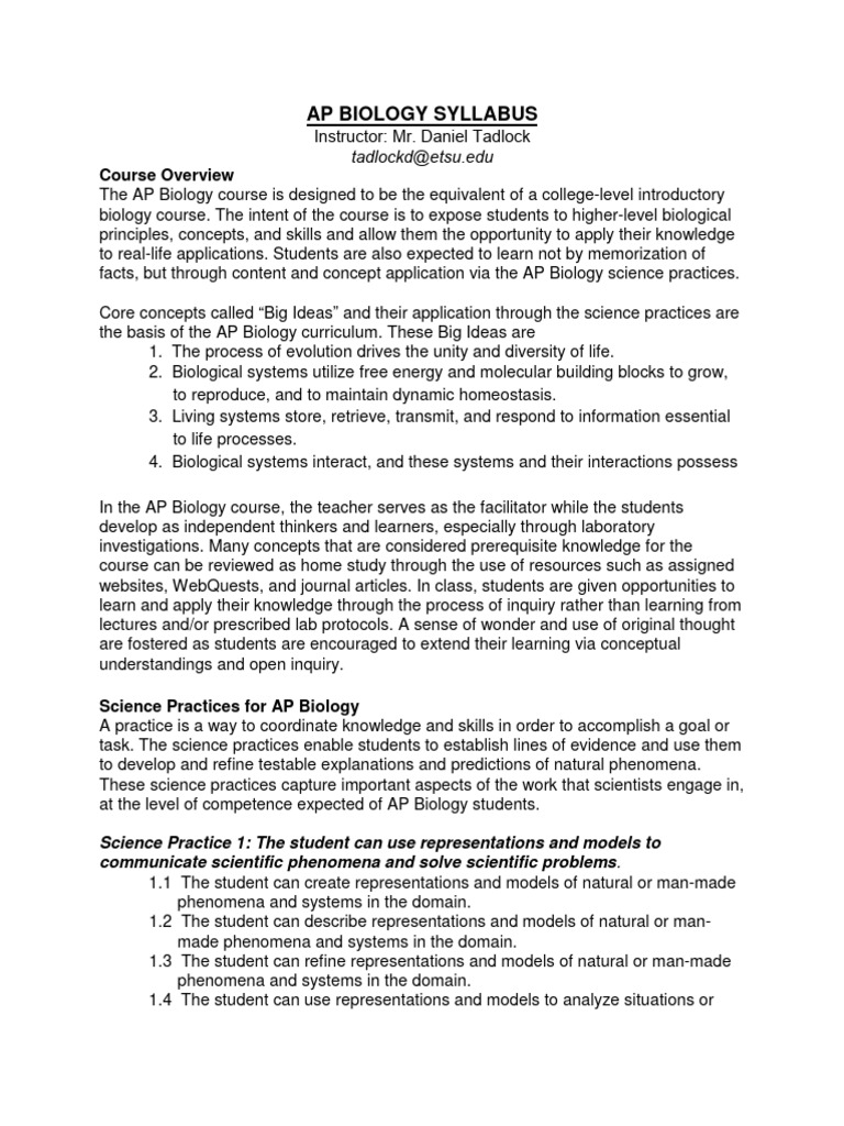 Ap Bio Syllabus 2023 | PDF | Genetics | Heredity