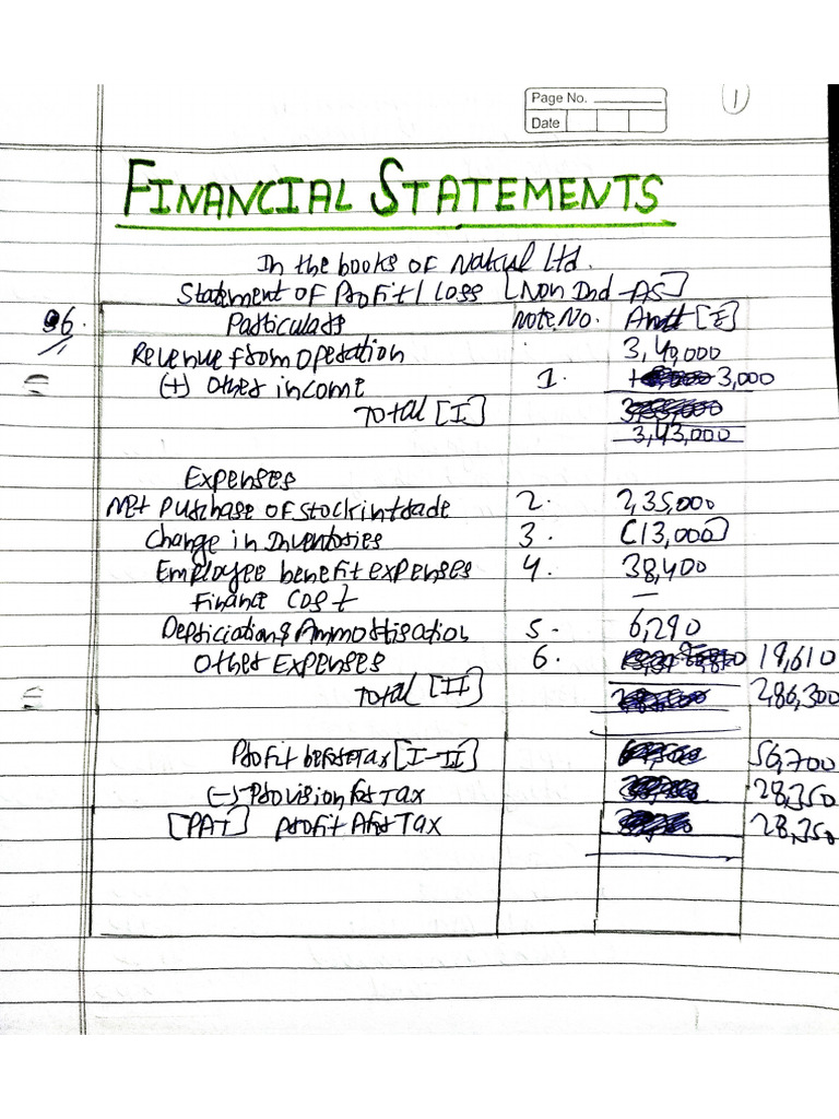 Financial Statements(Assignment) | PDF
