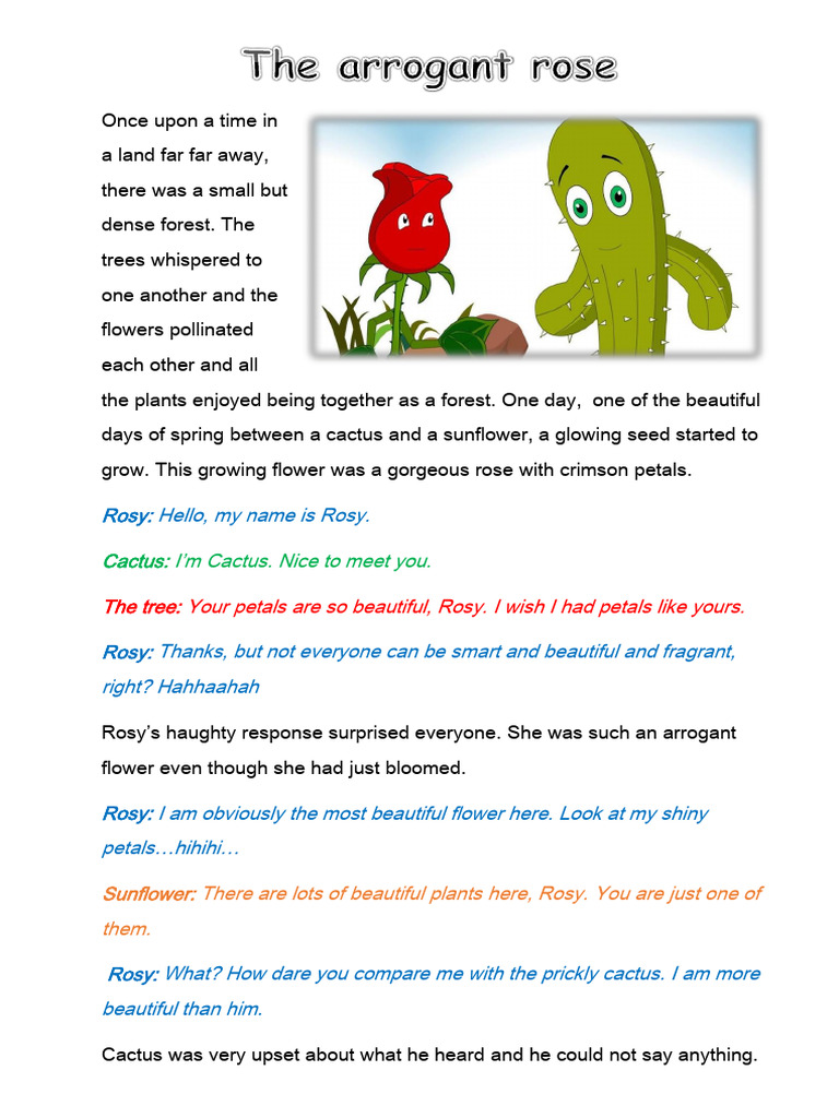 Stories Round 2 - Grade 1 - The Arrogant Rose | PDF | Petal | Flowers