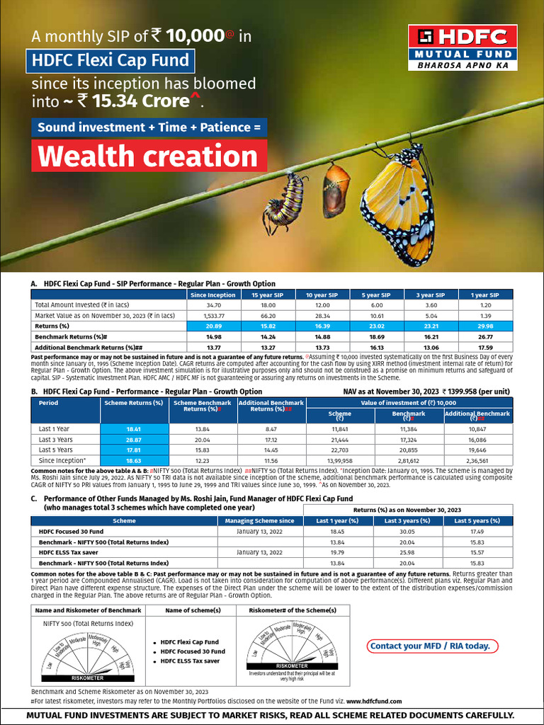 Leaflet- HDFC Flexi Cap Fund (Dec 2023) | Download Free PDF | Investing ...