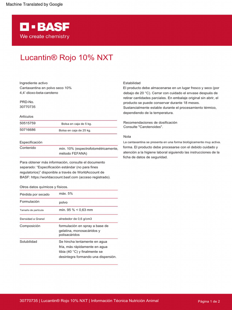Lucantin Red 10 NXT español | PDF
