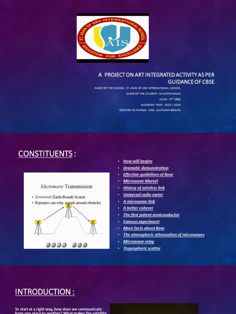 Art Integrated Activity Science Class 9 . Mathivanan | PDF | Microwave ...