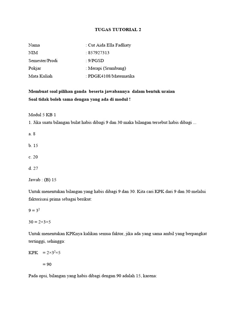 TT 2 MTK | PDF | Metode & Bahan Ajar | Griya & Taman