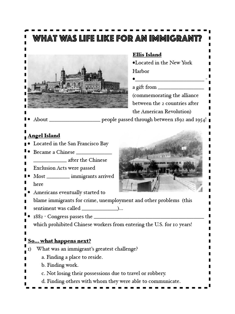 What Was Life Like For An Immigrant? | PDF | Immigration | The United ...
