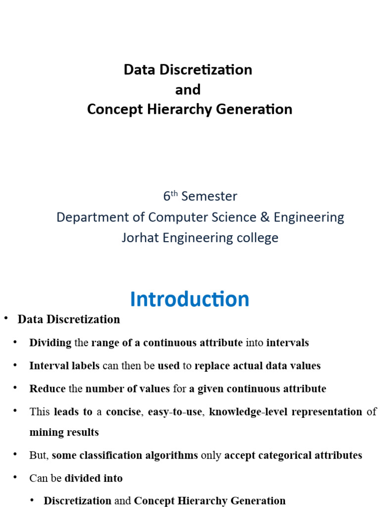 4 - Discretization and Concept Hierarchy | PDF | Cluster Analysis | Mean
