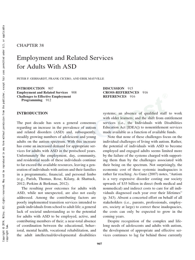 Gerhardt Employment of ASD Handbook of ASD 2014-1 | PDF | Autism ...