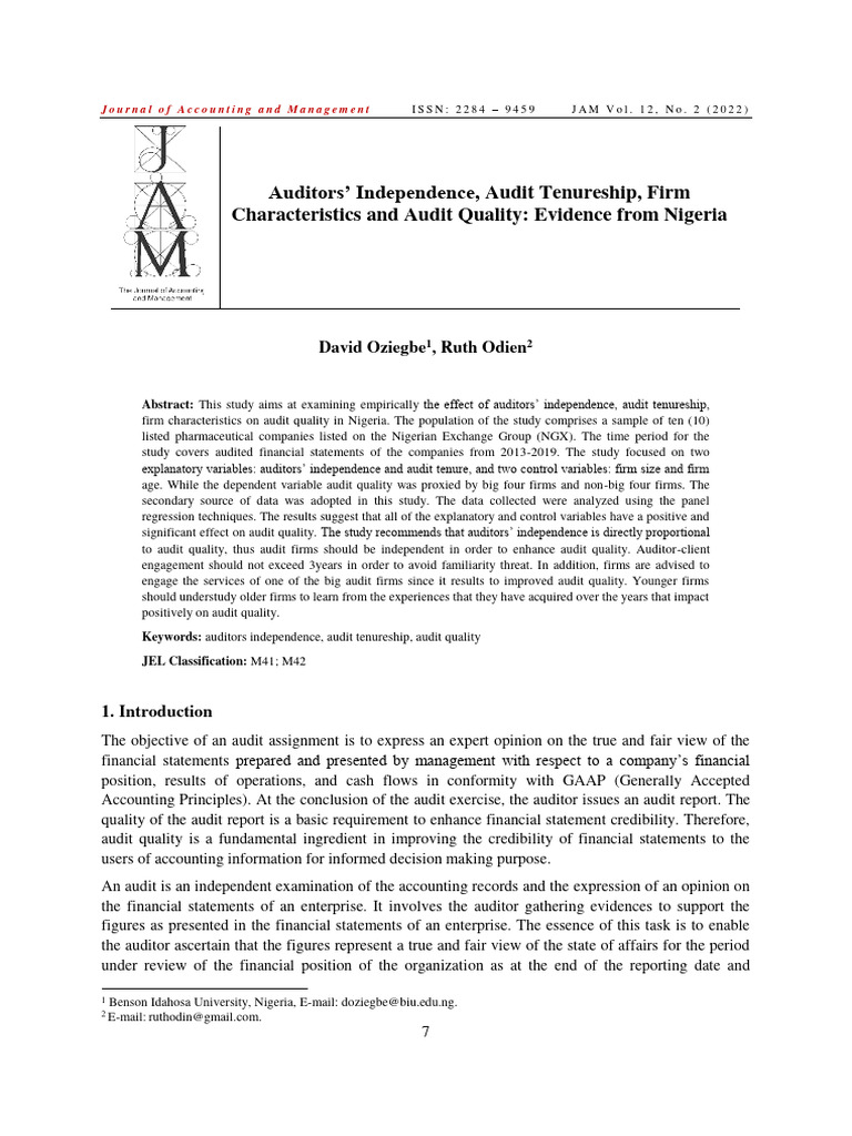 Audit Tenure and Auditor Independence 4 | PDF | Audit | Coefficient Of Determination