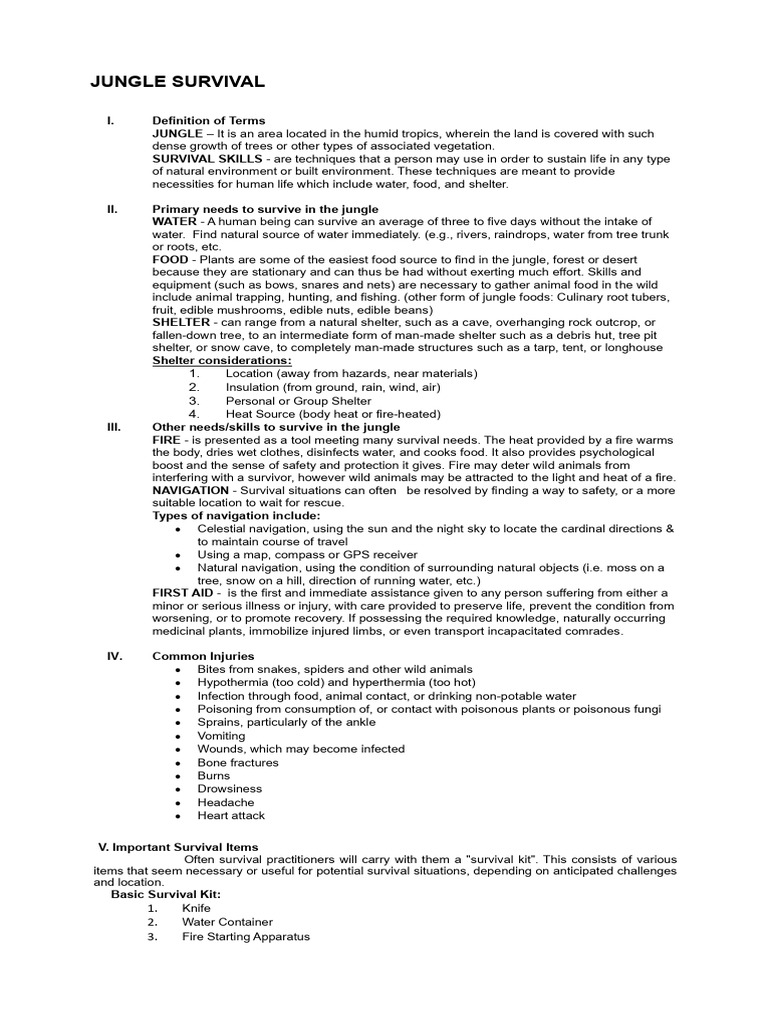 Final Exam Reviewer 23-24 | PDF | Survival Skills