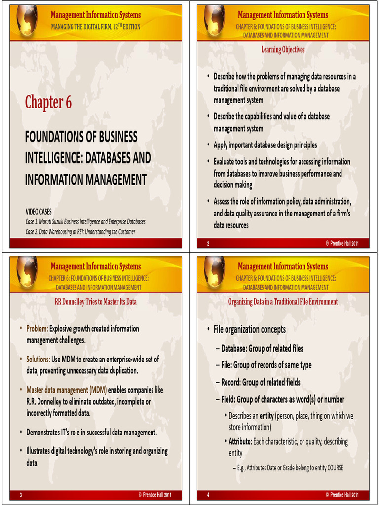 Chapter 6: Foundations of Business Foundations of Business Intelligence: Databases and ...