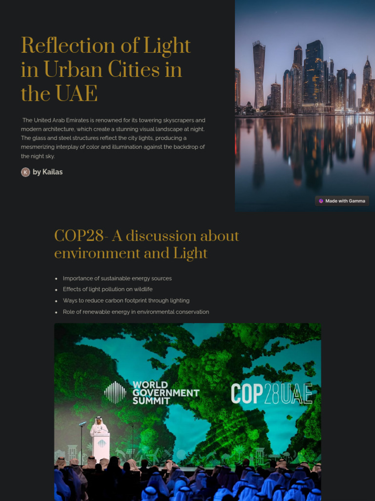 UAE's Innovative Light and Sustainability | PDF | United Arab Emirates ...