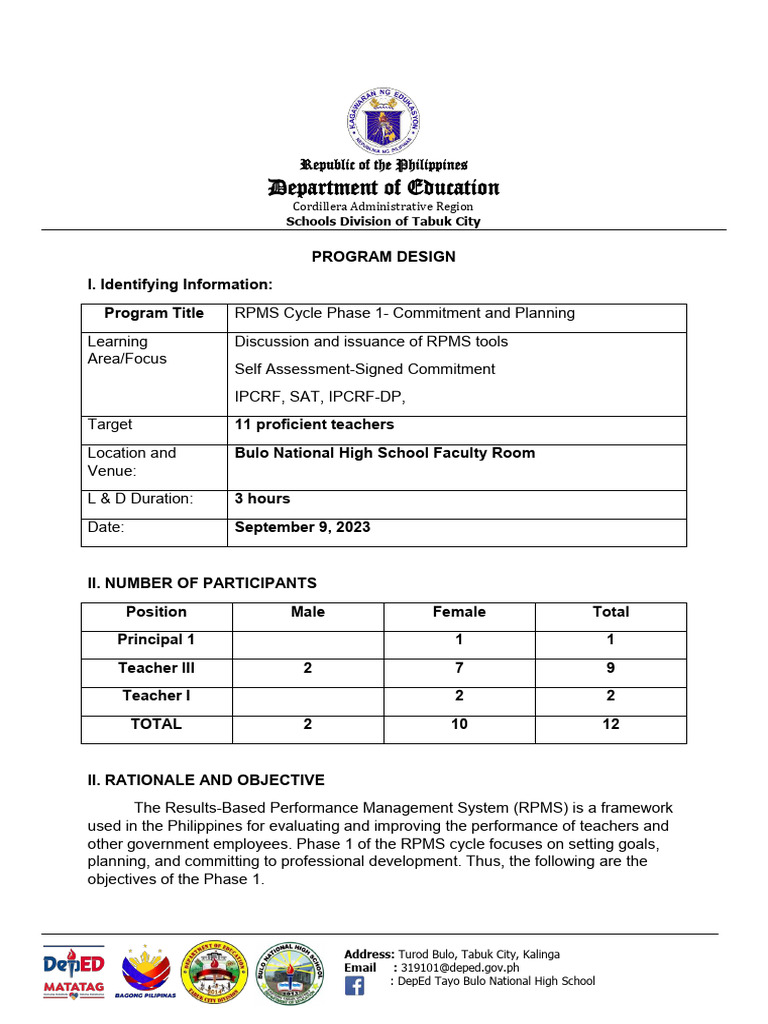 RPMS Phase1 | PDF | Cognition