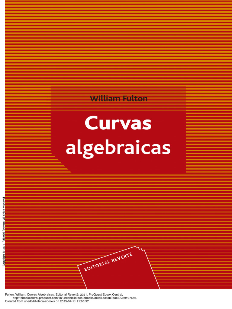 Curvas Algebraicas de William Fulton | PDF | Publicación | Derechos de ...