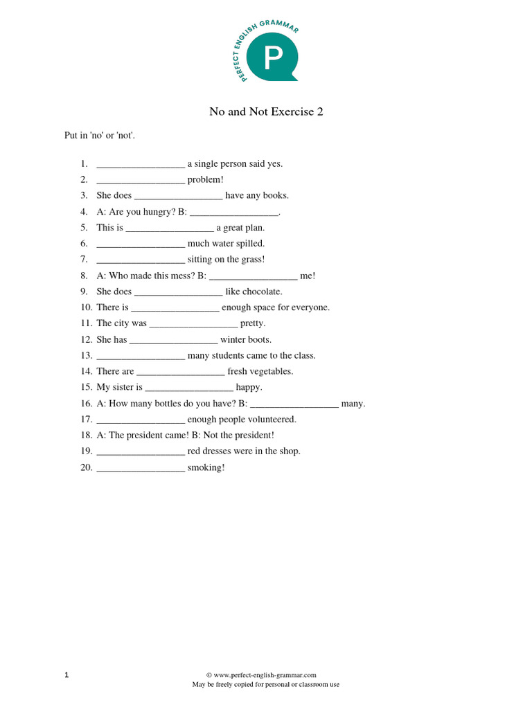The Use No-And-Not-Exercise-2 | PDF | Art