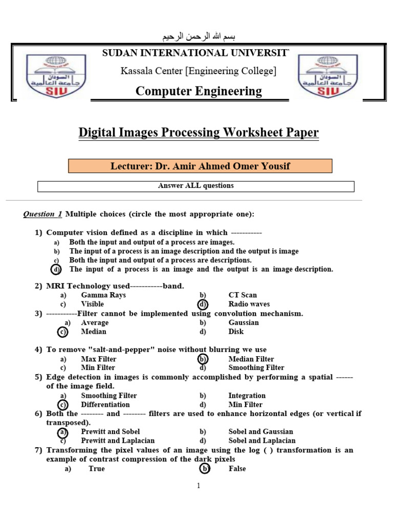 Worksheet Paper Digital Images Processing Pdf Signal Processing Multidimensional Signal 
