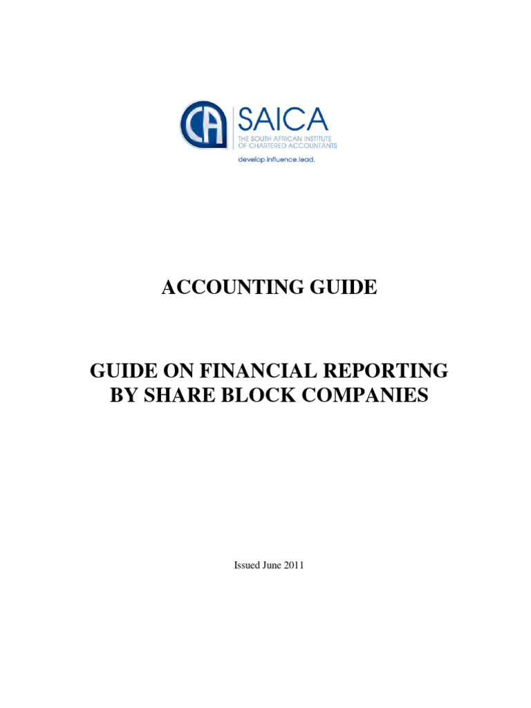 Guide On Financial Reporting by Share Block Companies | PDF ...