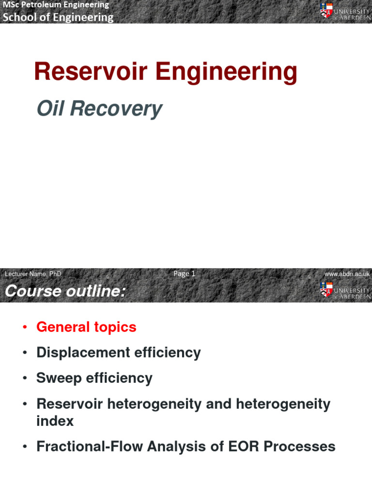 Enhancing Sweep Efficiency in EOR | PDF | Enhanced Oil Recovery ...