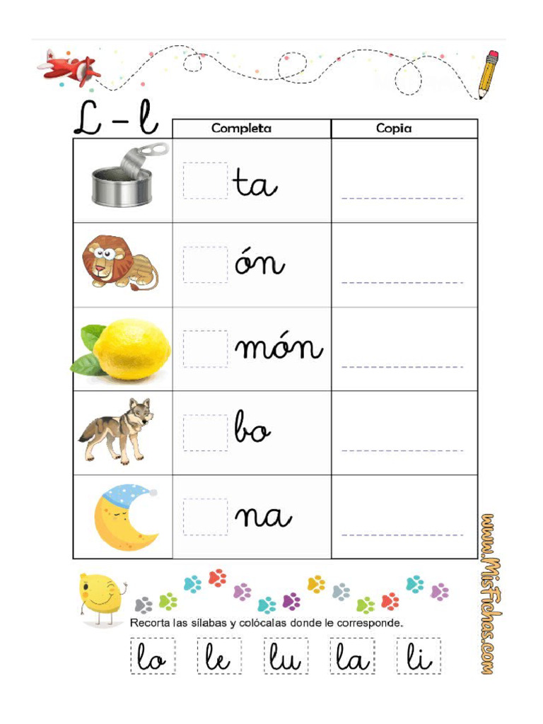 Actividades Letra L | PDF