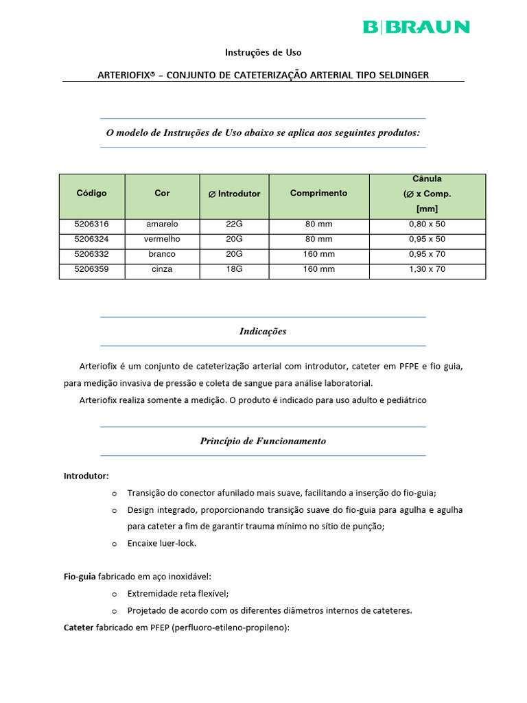 Iu Arteriofix Conjuntodecateterizacaoarterialtiposeldinger | PDF ...