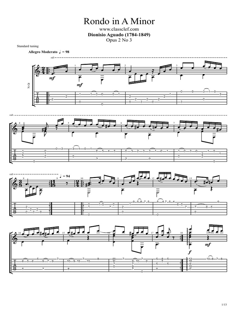 Rondo by Dionisio Aguado | PDF | Musical Forms | Elements Of Music