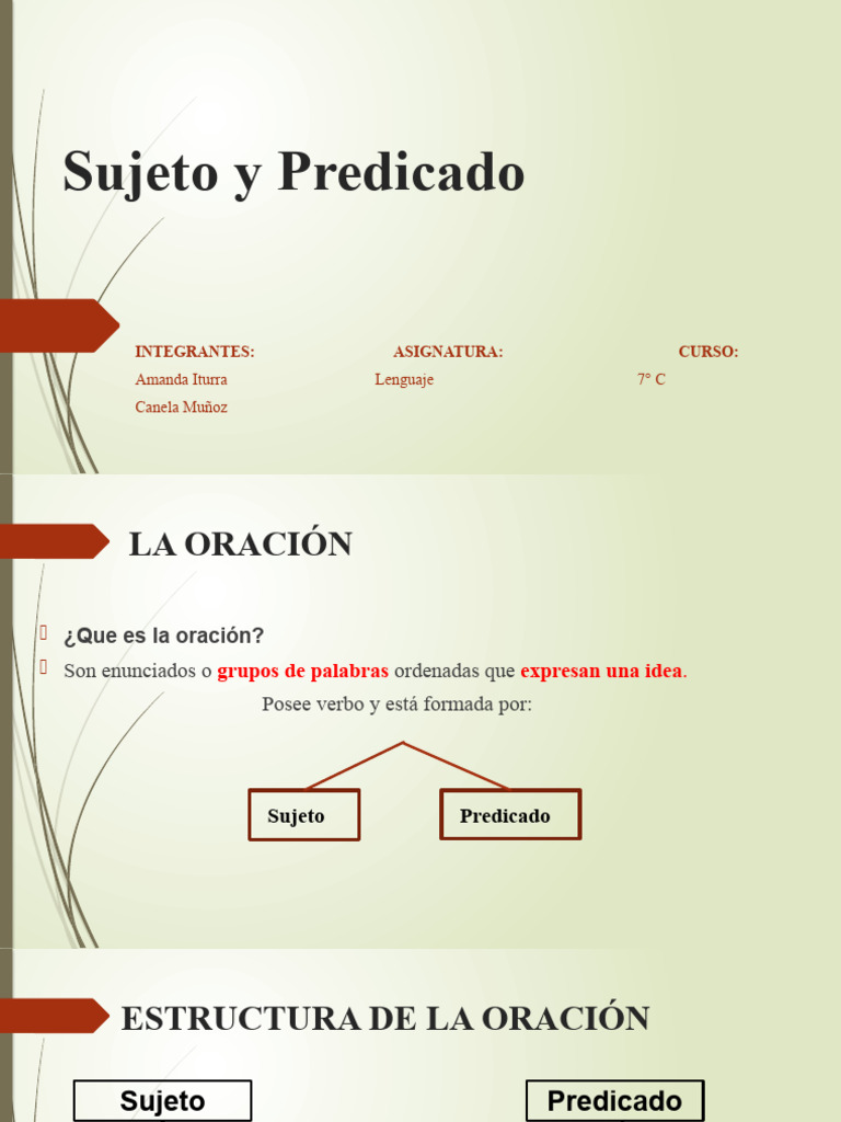 Sujeto y Predicado | PDF | Predicado (Gramática) | Verbo