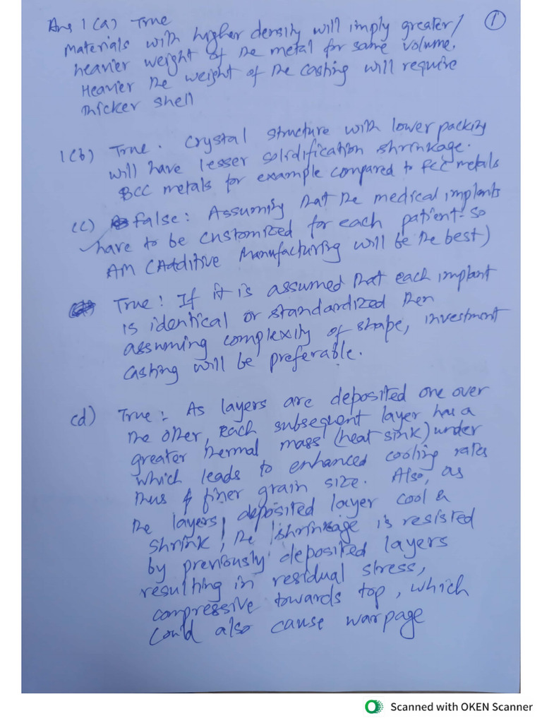 Endsem Model Answer Key | PDF