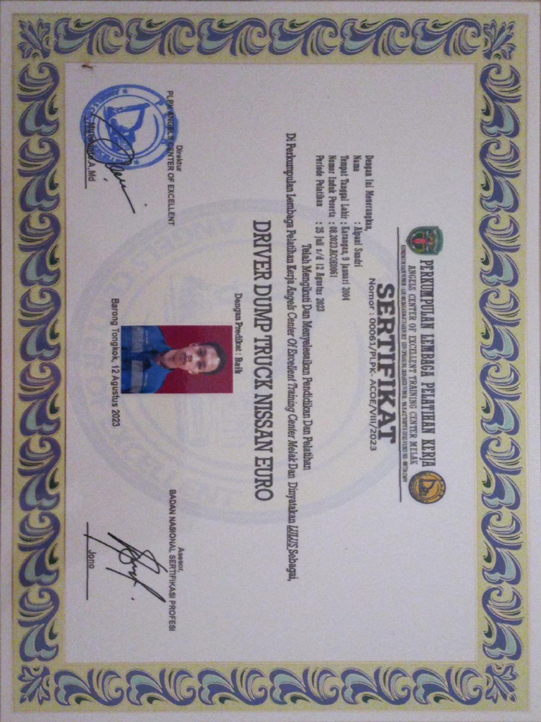 Sertifikat PLPK Batch 6 | PDF