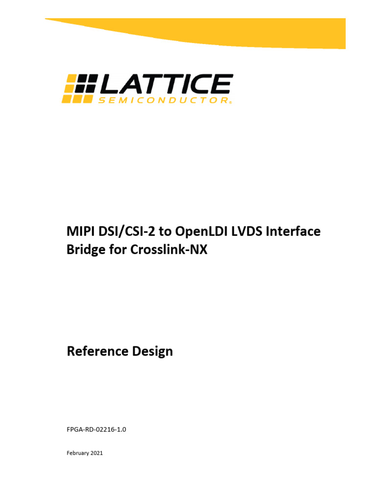 FPGA RD 02216 1 0 MIPI DSI CSI2 OpenLDI LVDS Int Bridge NX | PDF ...