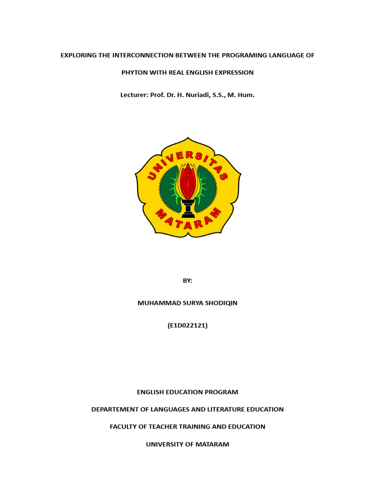 Thesis Muhamamad Surya Shodiqin | Download Free PDF | Python (Programming Language) | Identity ...