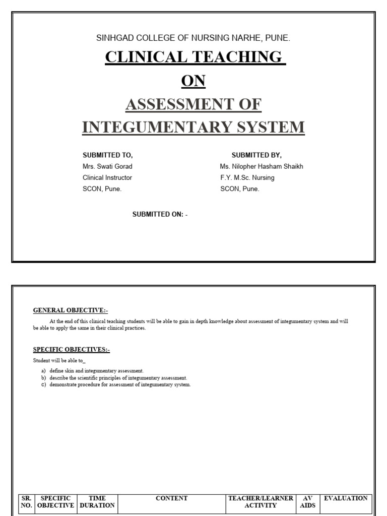 Assessment of Integumentary System | Download Free PDF | Clinical ...