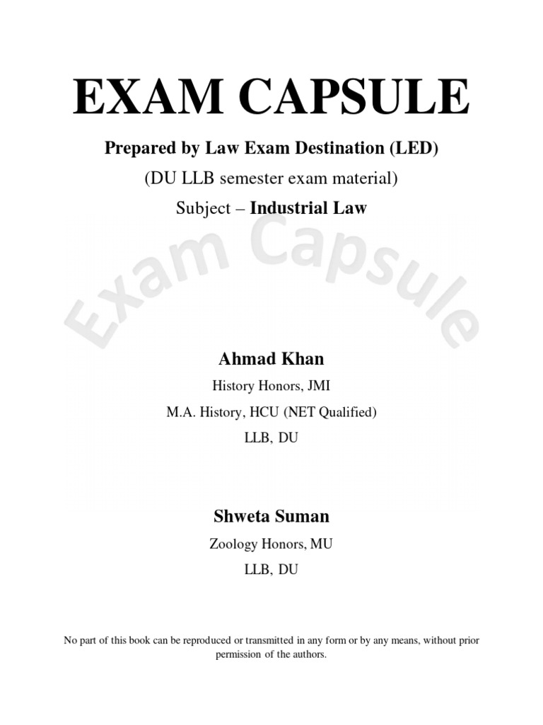 Exam Capsule: Prepared by Law Exam Destination (LED) | PDF | Tribunal ...