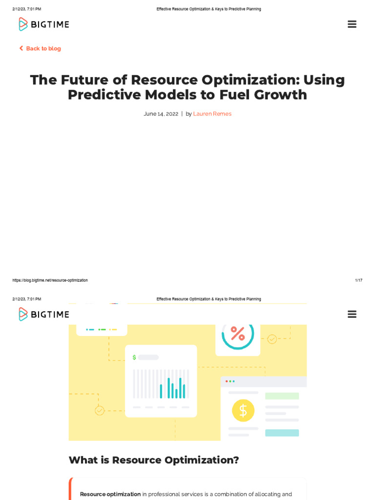 Effective Resource Optimization & Keys To Predictive Planning | PDF ... Effective Resource Optimization & Keys To Predictive Planning | PDF ...
