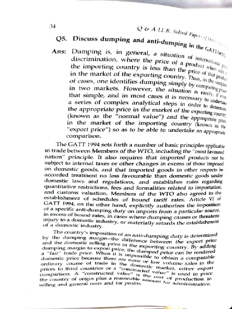 Dumping and Anti-Dumping | PDF | Dumping (Pricing Policy) | World Trade Organization