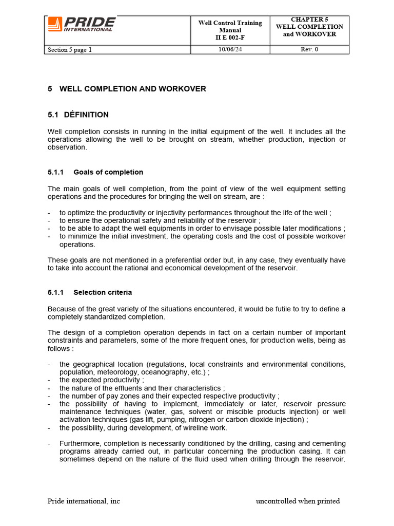Well CONTROL I Chap5 Gaillardou | Download Free PDF | Casing (Borehole ...