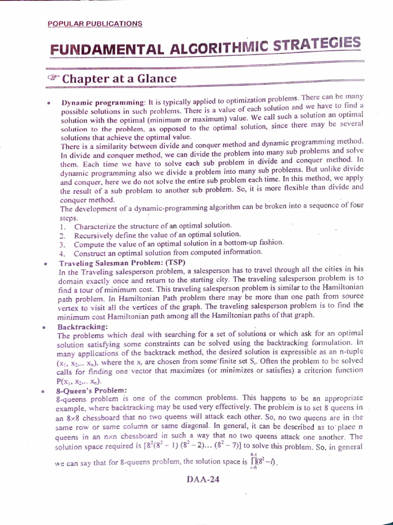 Daa Part 2a | PDF | Dynamic Programming | Time Complexity