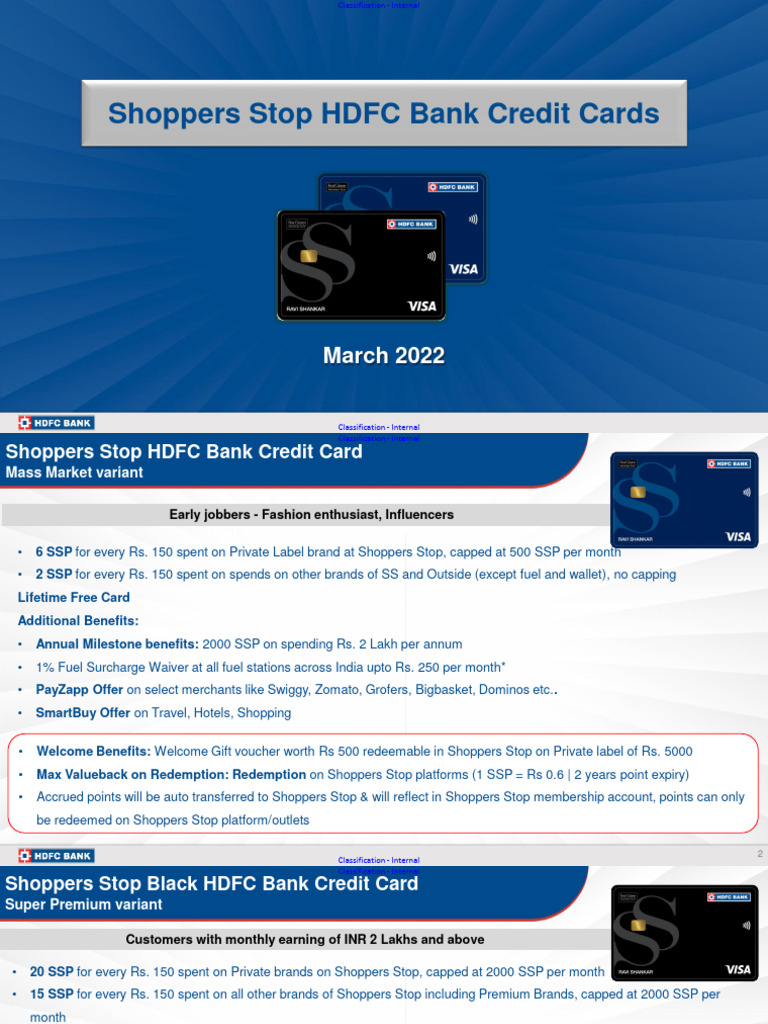 Shoppers Stop HDFC Bank Credit Card (2) (1) - 1 | PDF | Credit Card | Gift Card