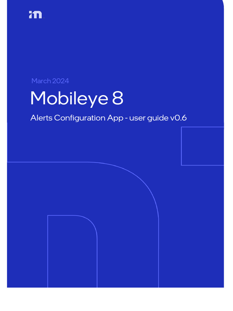 Mobileye 8 - Alerts Configuration App - User Guide v0.6 | PDF | Button (Computing) | Icon ...