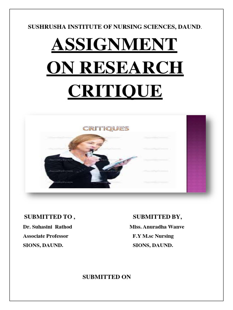 Research Critique | PDF | Critical Thinking | Sampling (Statistics)