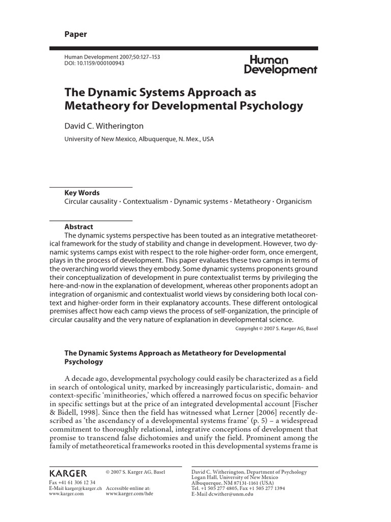 Witherington 2007 | PDF | System | Emergence