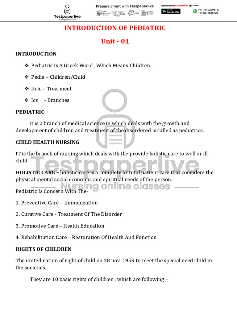 Pediatrics Notes | Download Free PDF | Grief | Breast Milk