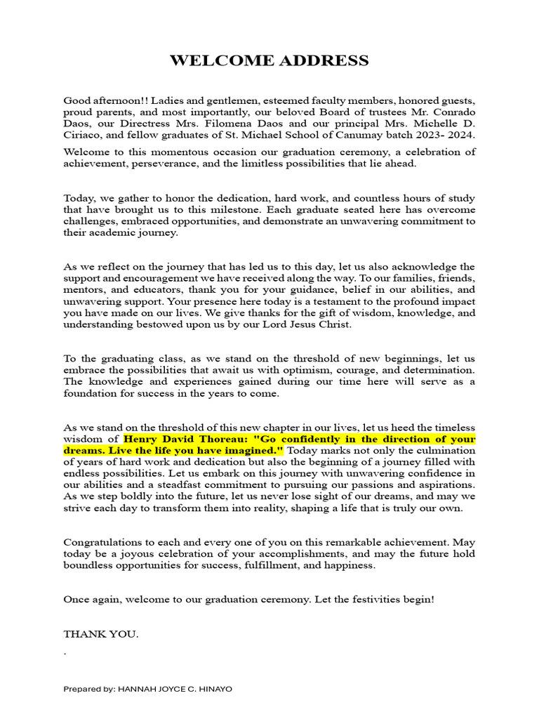 welcoming adress speech v5 | PDF